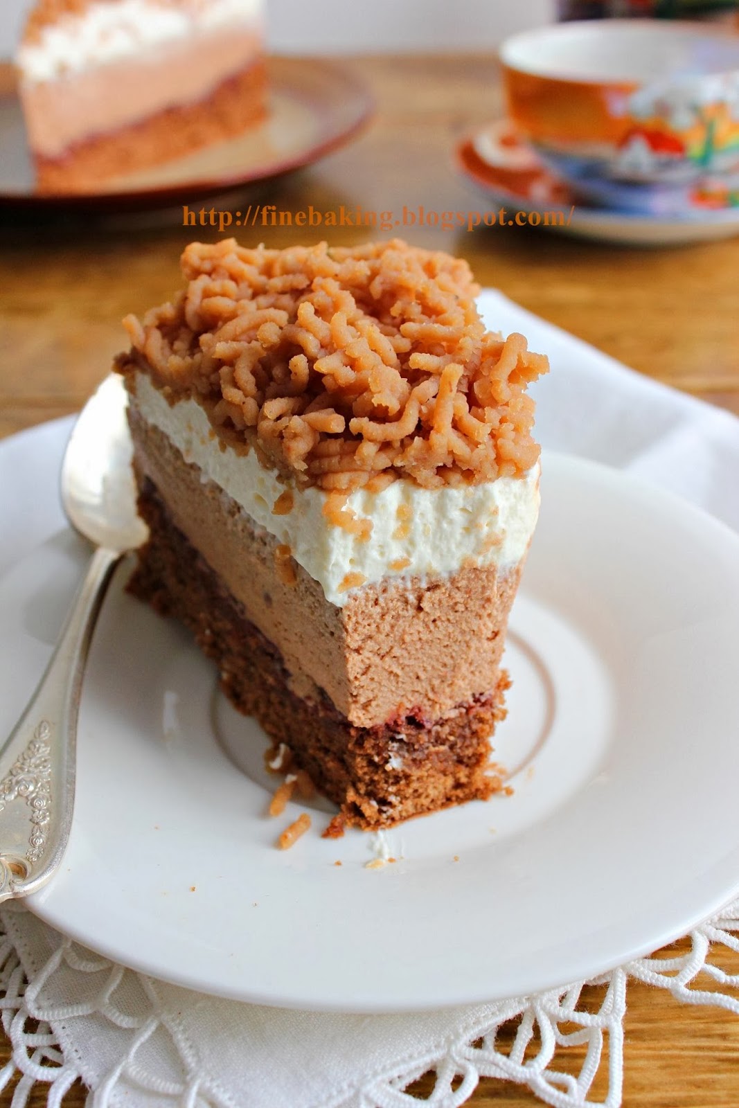 Chocolate dust: Chestnut cream cake