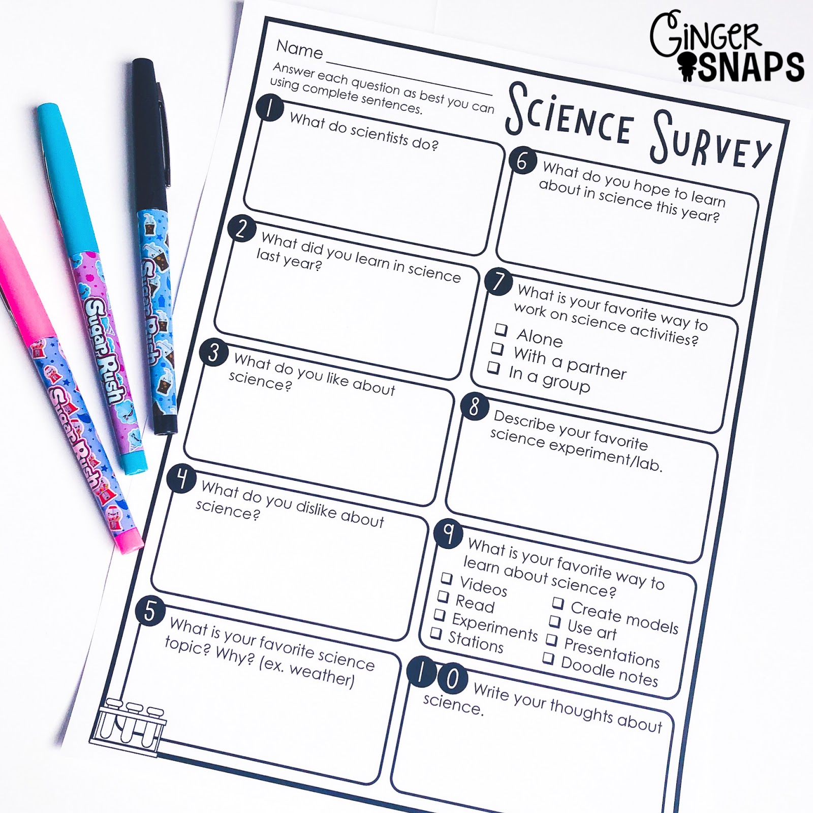 Ginger Snaps Science Survey ginger-snaps-science-survey