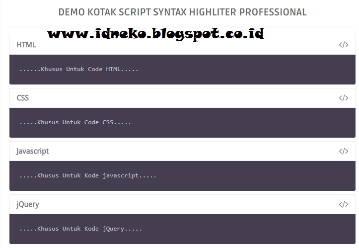 Cara Membuat Kotak Script Syntax Highliter Responsive | ID Wiki Farm ...