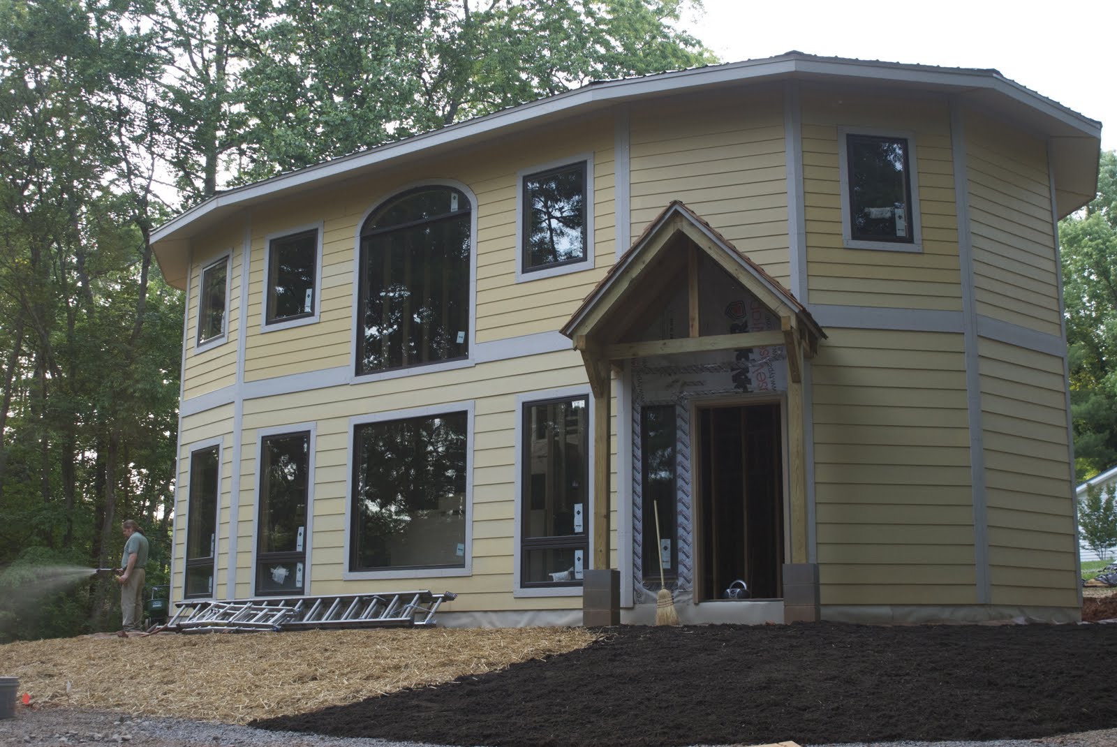 Passive Solar Residence: Rough-ins, exterior paint, and finish grading