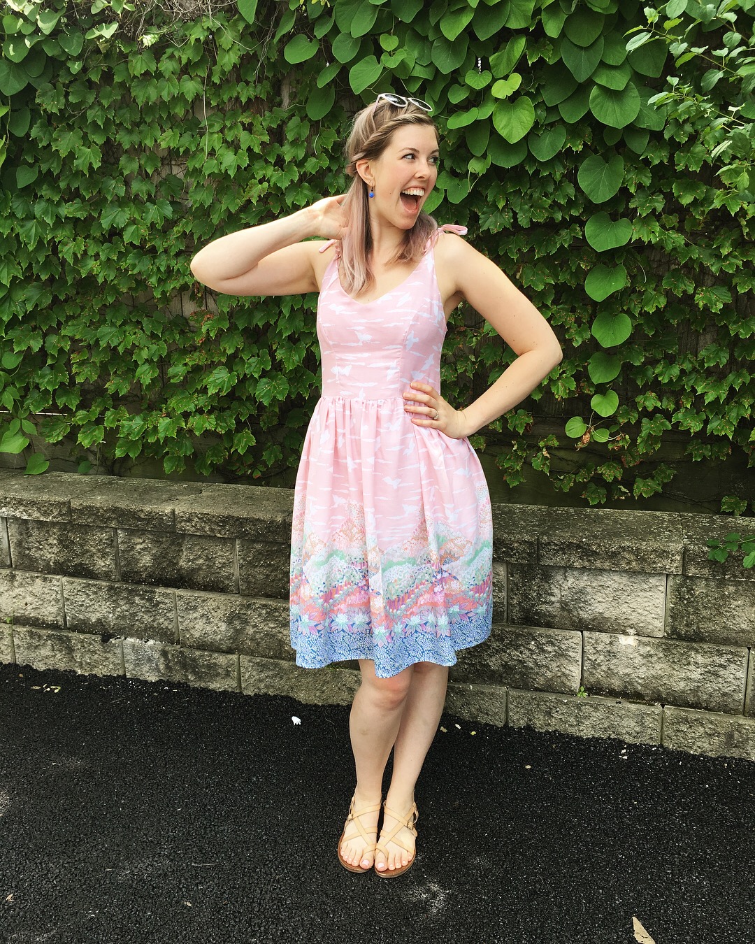 Pink Sky Sundress w M7720