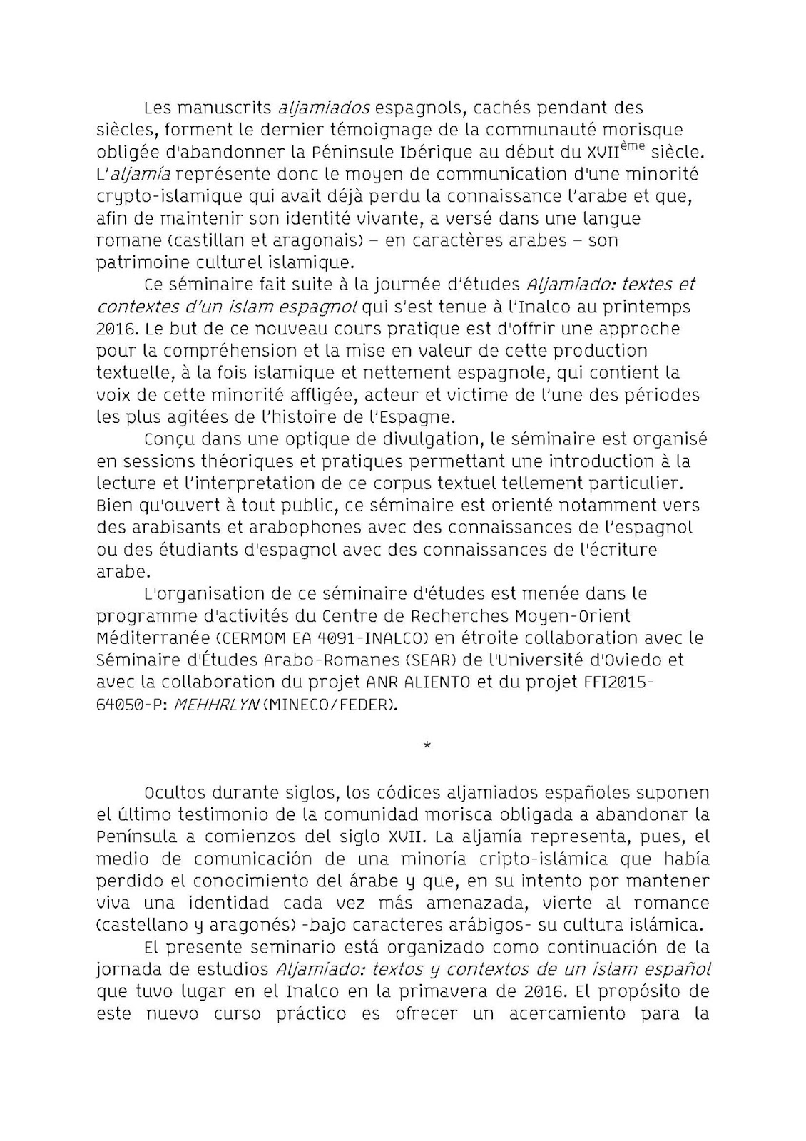 Séminaire pratique de: Lecture et interprétation des textes aljamiados ...