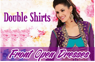 Front Open Double Shirts Designs | Double Shirt Anarkali Suits 2013-14 ...