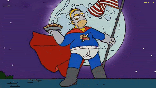 Simpson gif: Homer Simpson - Hombre Pie Man