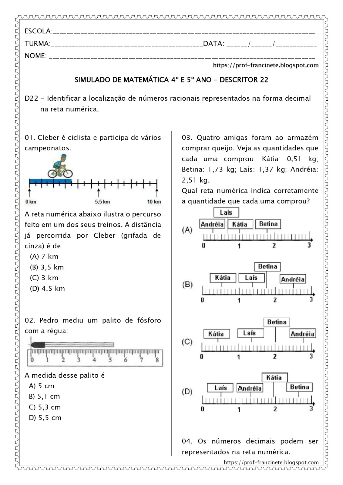 Descritor 22 De Matematica 5 Ano - EDUCA