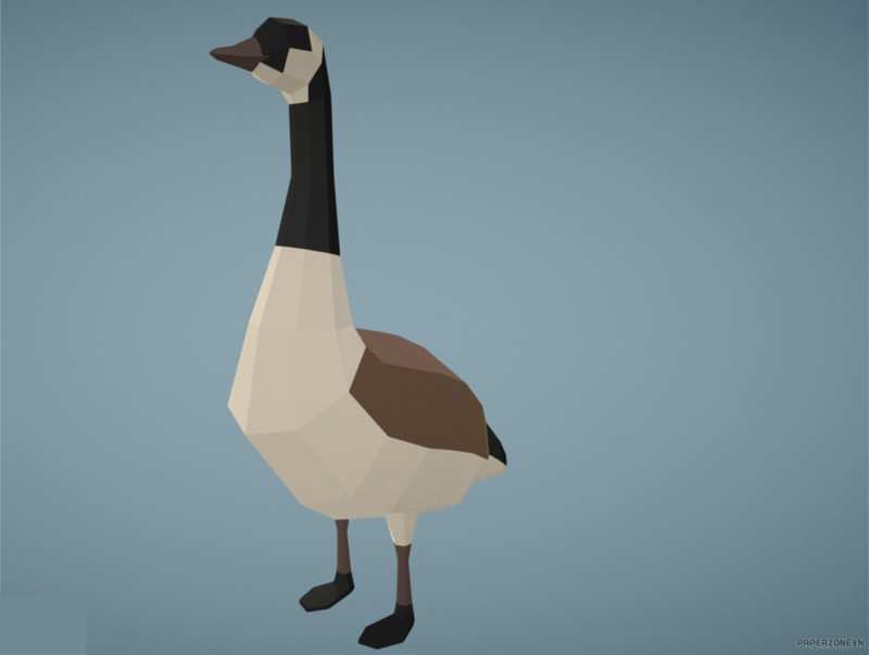 Goose/ Geese Low Poly Papercraft by gh.ghavami - paper hOles