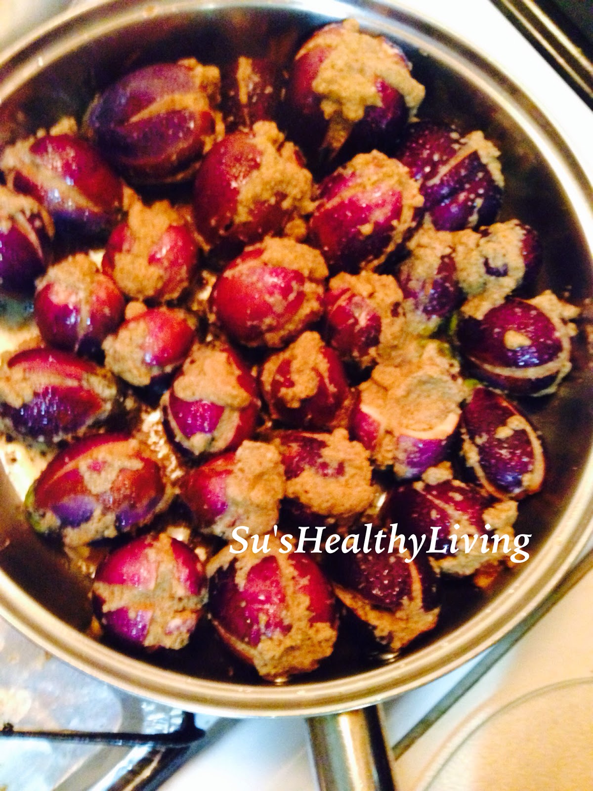 Su'sHealthyLiving: Gulla/ Vaingana Sagle ( Stuffed baby eggplant)
