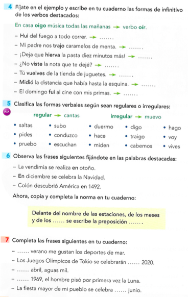 CASTELLANO 6º EP: VERBOS IRREGULARES ( EJERCICIOS 2 )