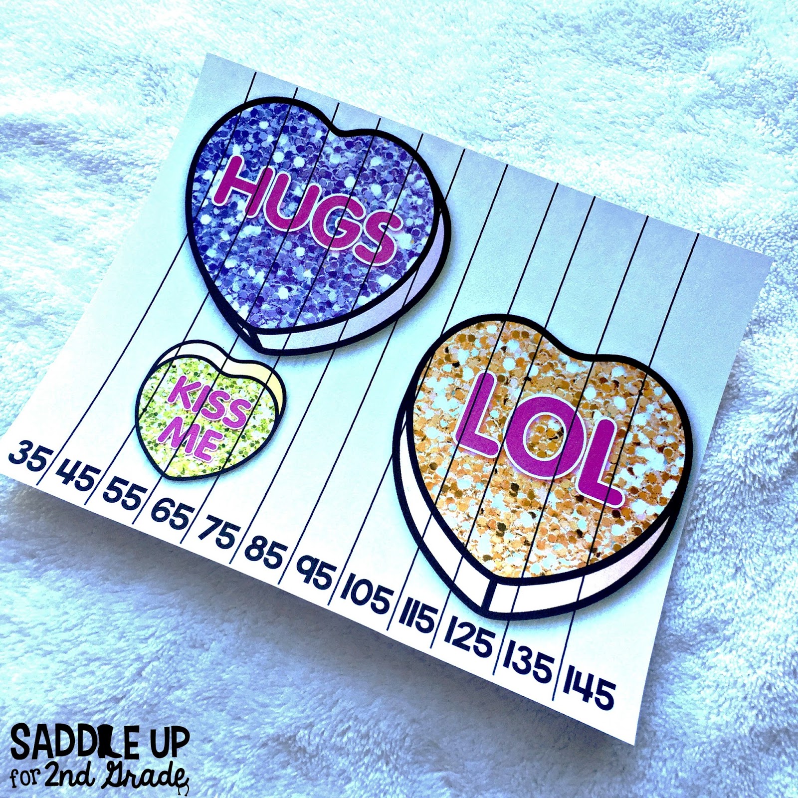Candy Heart Skip Counting Puzzles - Saddle Up for 2nd Grade