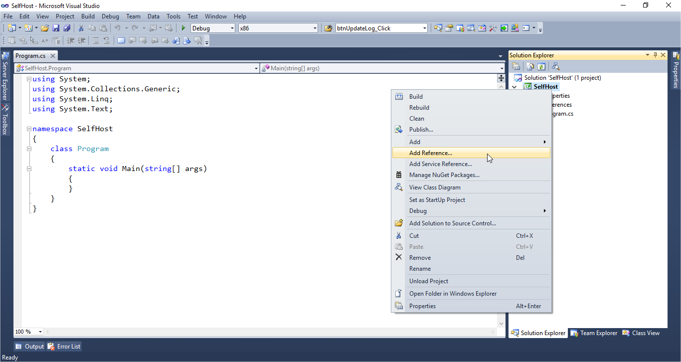 Dot Net Example: Creating a Self Hosted WCF Service