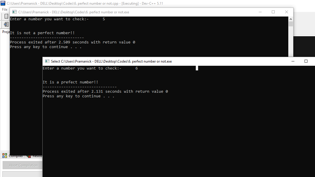 C Program To Check Whether A Number Is A Perfect Number Or Not C Program Class Xi