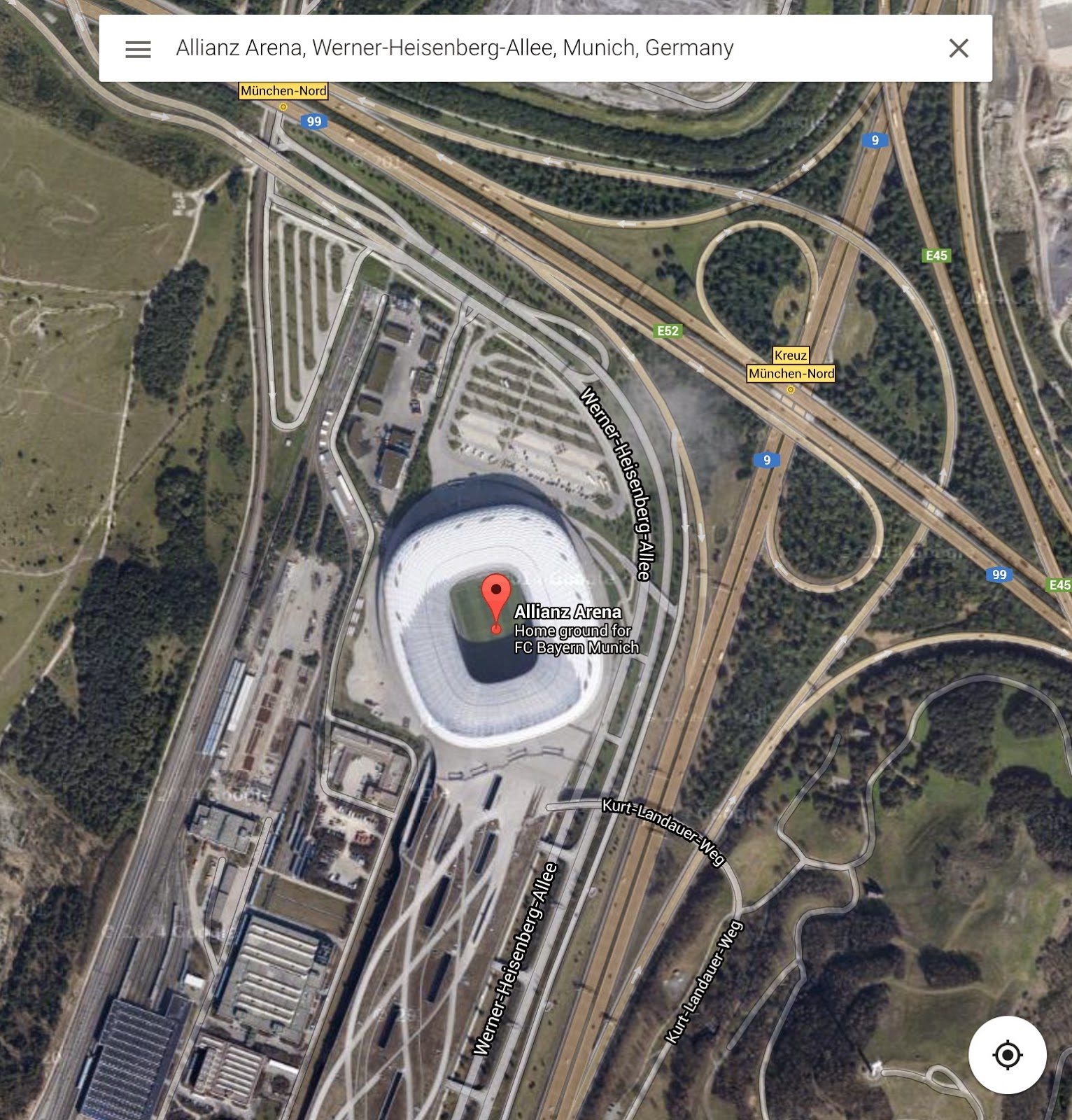 Allianz Arena : Views from Google Earth