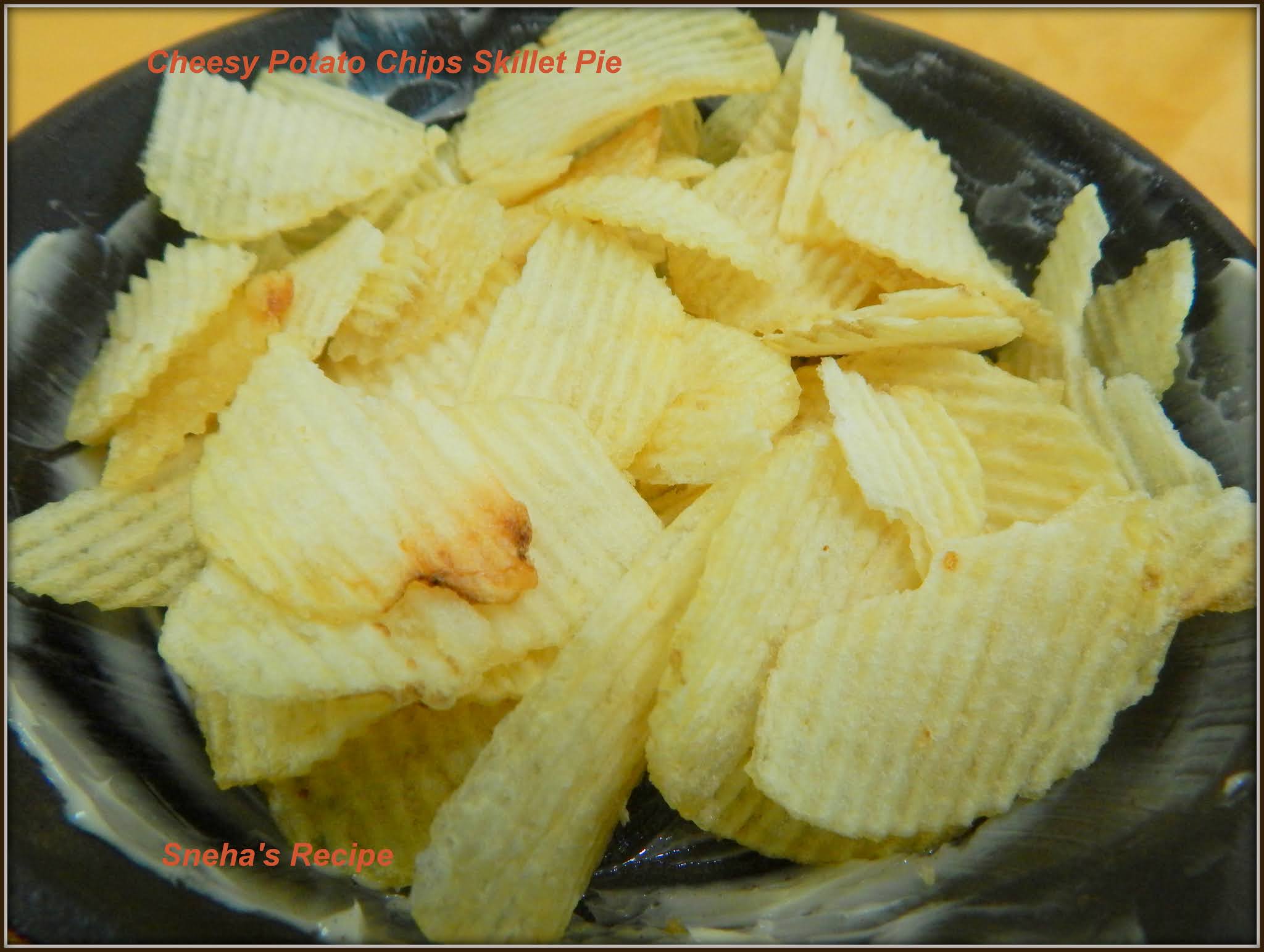 Cheesy Potato Chips Skillet Pie#SundayFunday - Sneha's Recipe