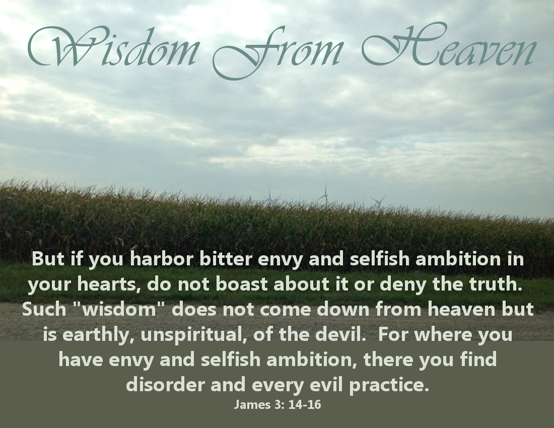 God's Growing Garden: Wisdom From Heaven #2 - UNSPIRITUAL EARTHLY WISDOM