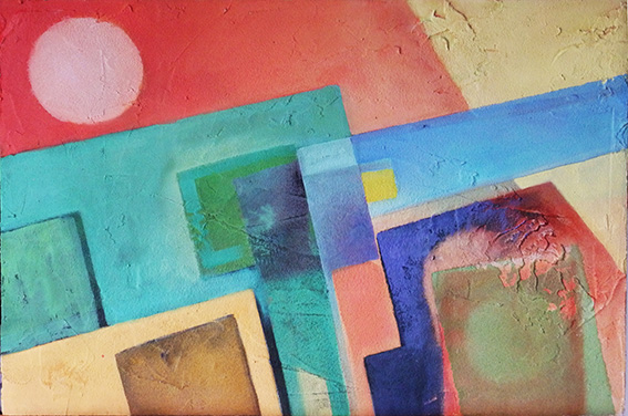 VER, SENTIR, EXPRESAR: Composición abstracta. Acrílico sobre tabla