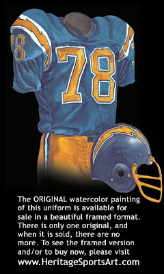 Los Angeles Chargers Uniform and Team History | Heritage Uniforms and ...