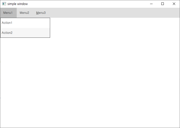 making menubar and menu on QML