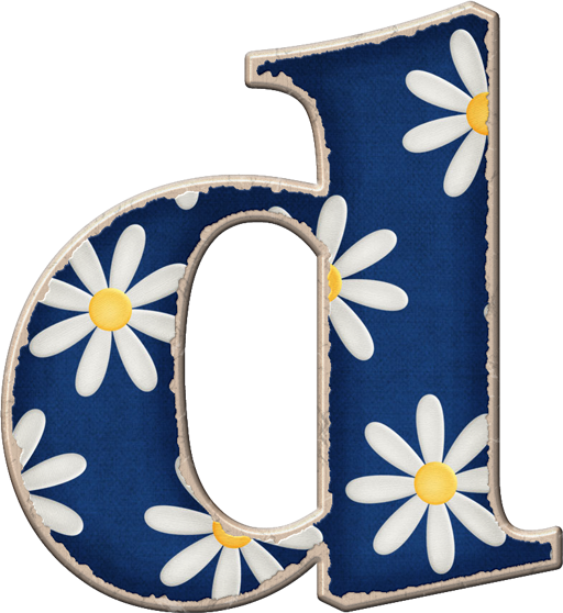 Abecedario Azul con Margaritas Blancas. Blue Alphabet with White ...