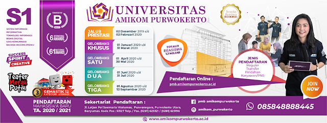 PMB Universitas AMIKOM PURWOKERTO 2020 ~ rizki wahyudi