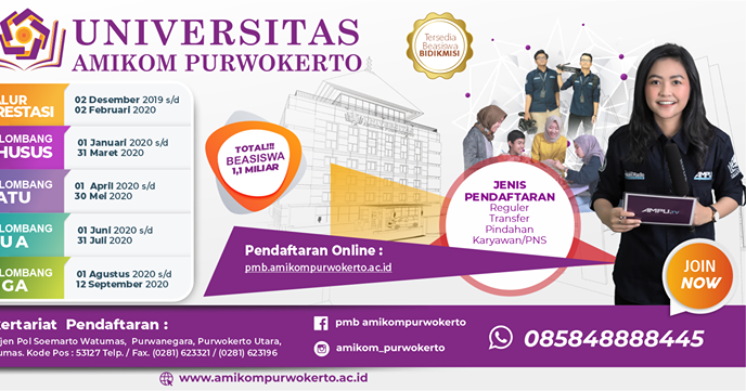 PMB Universitas AMIKOM PURWOKERTO 2020 ~ rizki wahyudi