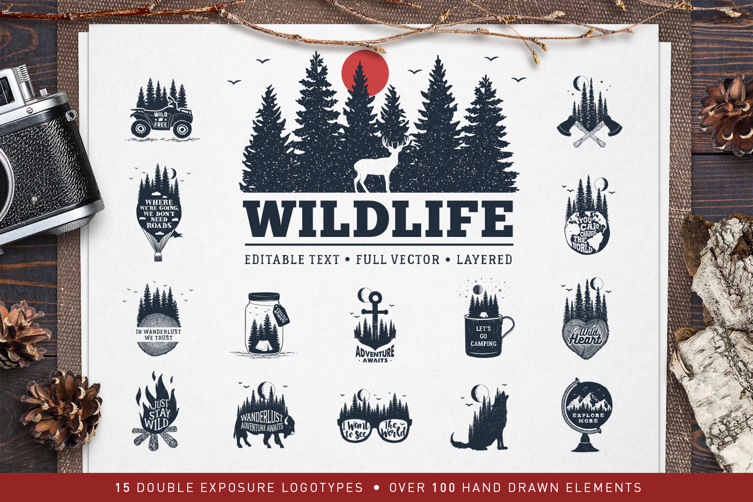 WildLife 15 Double Exposure Logos wildlife-15-double-exposure-logos