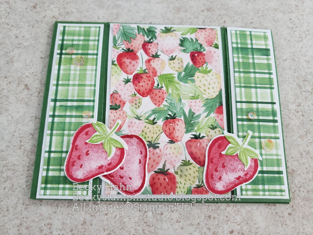 Becky's Stampin' Studio: Sweet Strawberry Spanner Panel Card