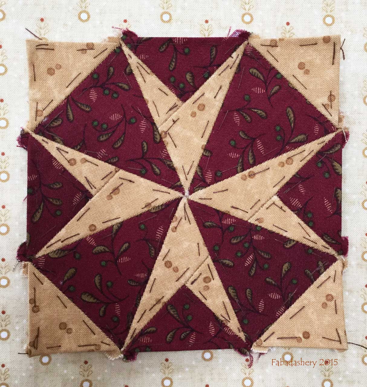 Fabadashery: Dear Jane Quilt - Block F12 Starburst