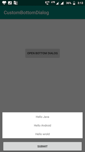 Java World Creating Custom Bottom Sheet Dialog