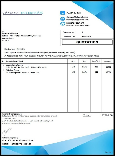 Quotation Designs Made from Software ~ Billing Software Guru