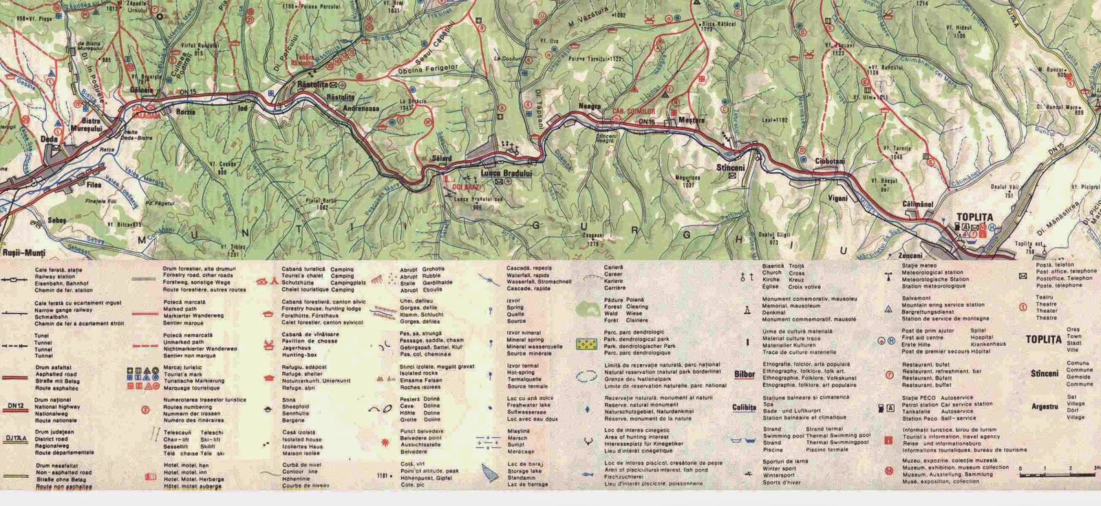 Harta Trasee Montane: Harti turistice trasee montane Romania