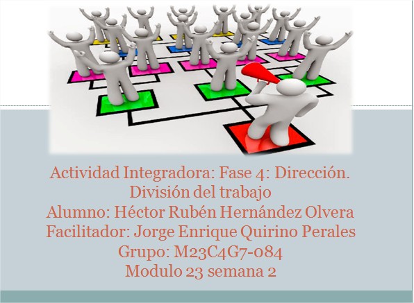 PrepaenlineaSEP/ e-ducacion: M23S2 Actividad Integradora: Fase 4: Dirección. División del trabajo
