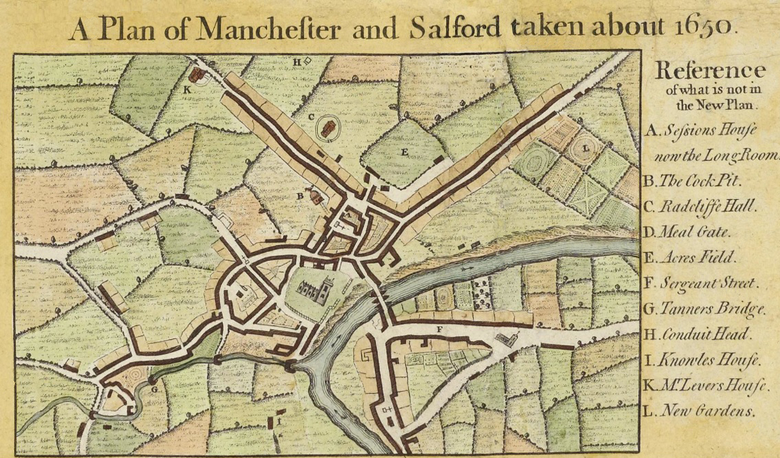 Salford History: The '1650' Map of Salford and Manchester