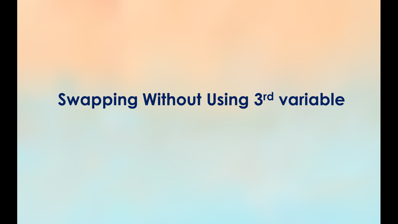 Swapping The Number Without Using 3rd Variable Cprograms