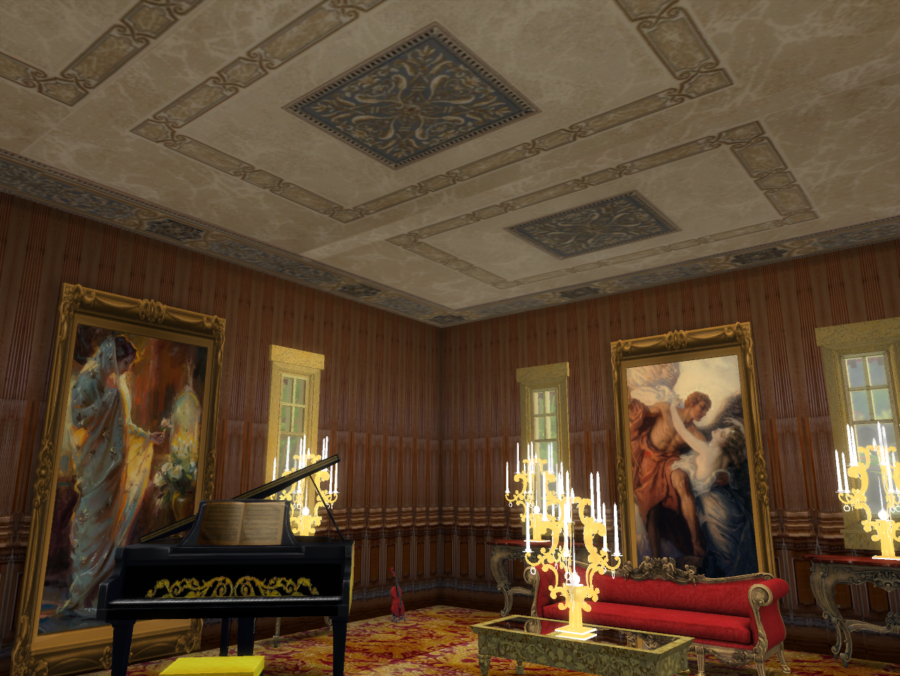 Anna Quinn Stories: Amazing Golden Ornamented Ceilings Set VII For SIMS 4