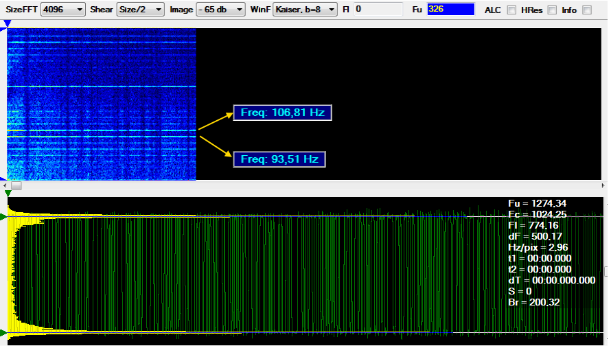 Baudot FSK 100Bd/500 (unid Rus Gov/Mil) | diario SWL I-56578 Antonio