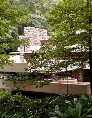 House Over Waterfall