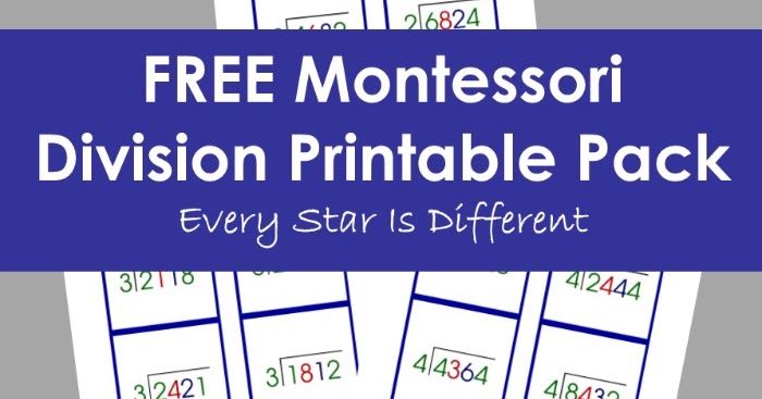 FREE Montessori Division Printable Pack - Every Star Is Different