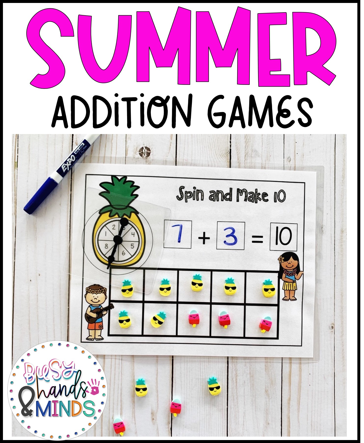 Summer Addition Games | Busy Hands and Minds