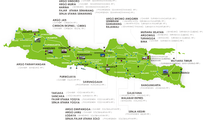 INFO JAKARTA: JADWAL, TARIF DAN PETA JALUR KERETA API ANTAR KOTA