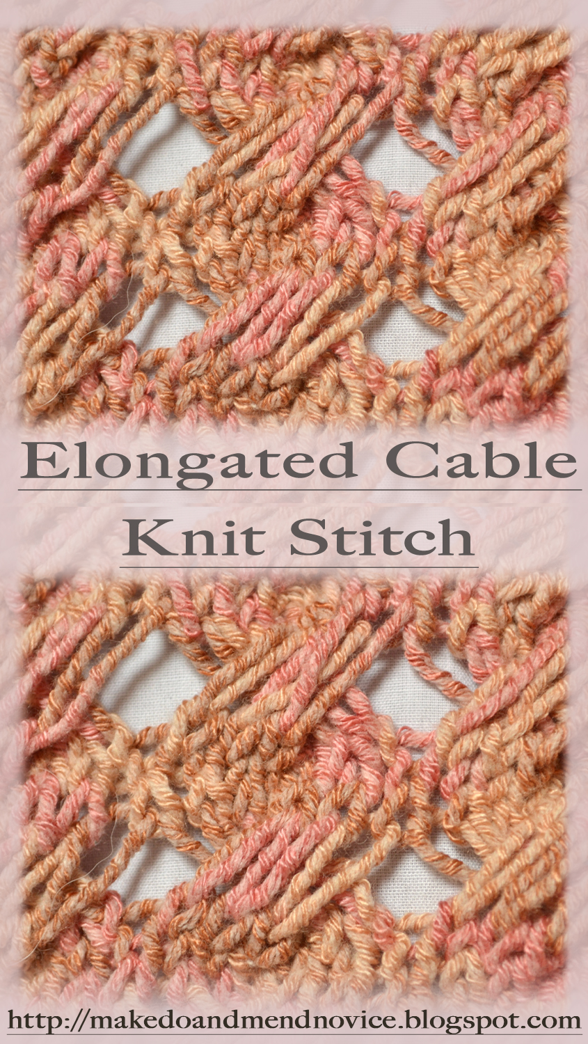 Knitting Novice: The Weekly Swatch: Elongated Cable Knit Stitch