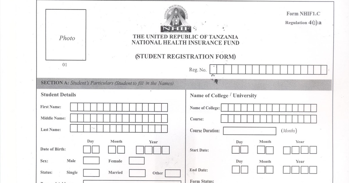 FOMU YA BIMA YA AFYA (NHIF) HII HAPA ~ SHUDATE
