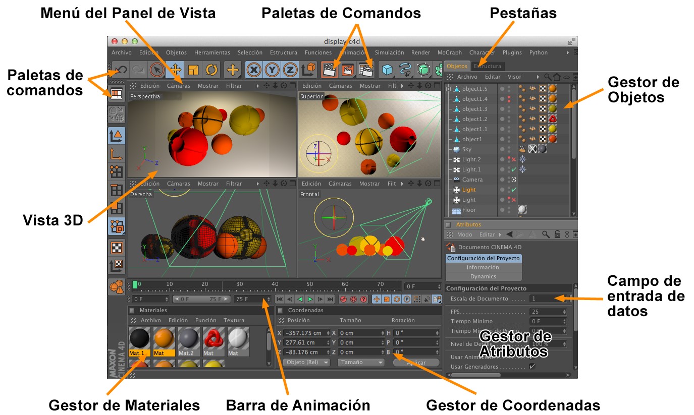 Cinema 4D: Interfaz C4D