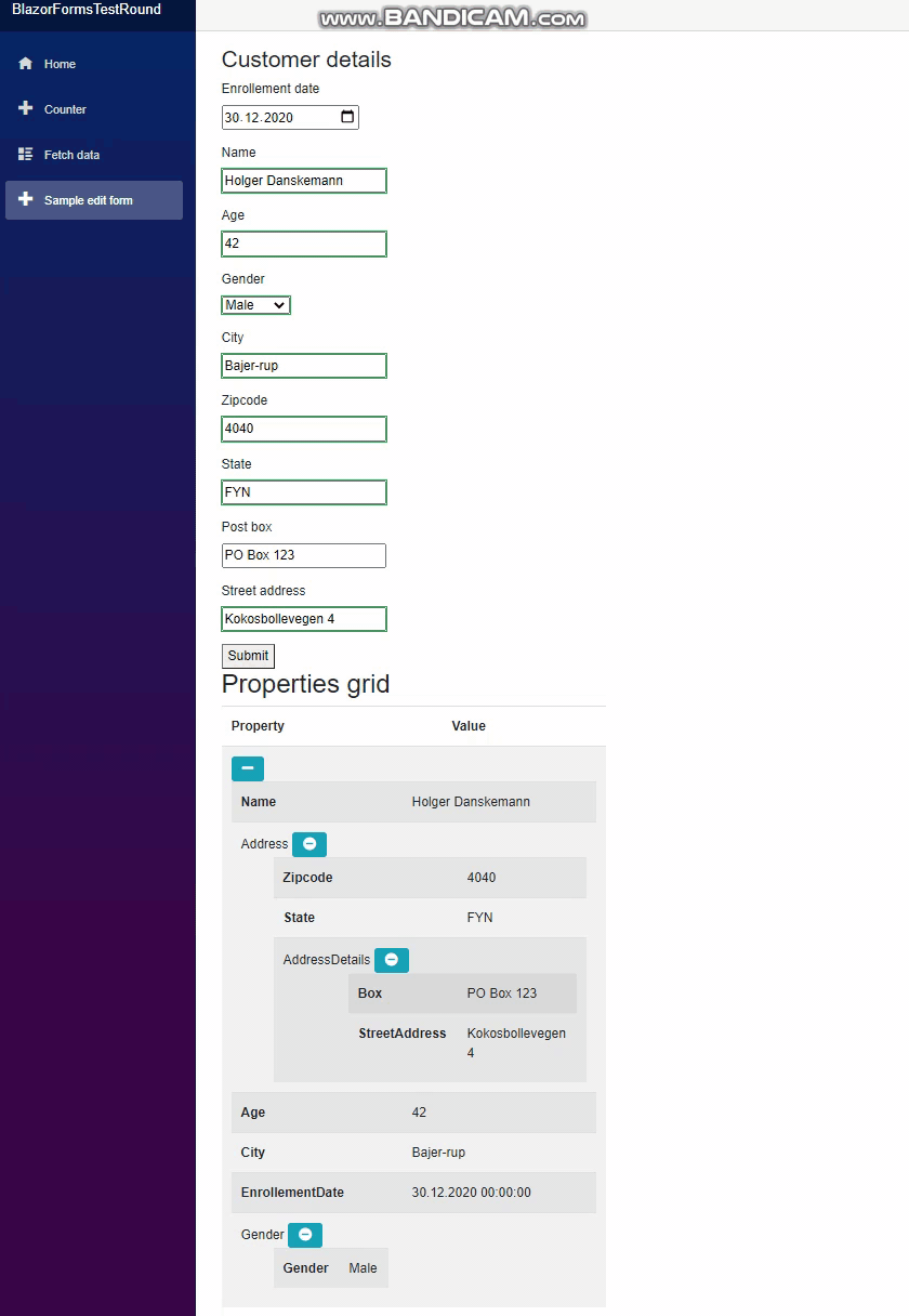Coding Grounds: Simple property grid in Blazor Coding Grounds: Simple property grid in Blazor