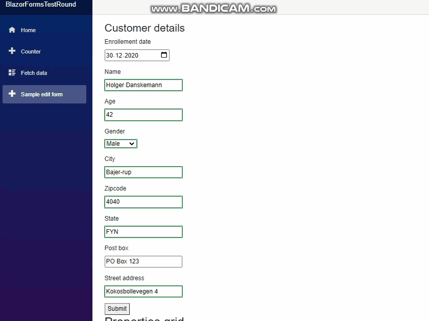 Coding Grounds: Simple property grid in Blazor Coding Grounds: Simple property grid in Blazor