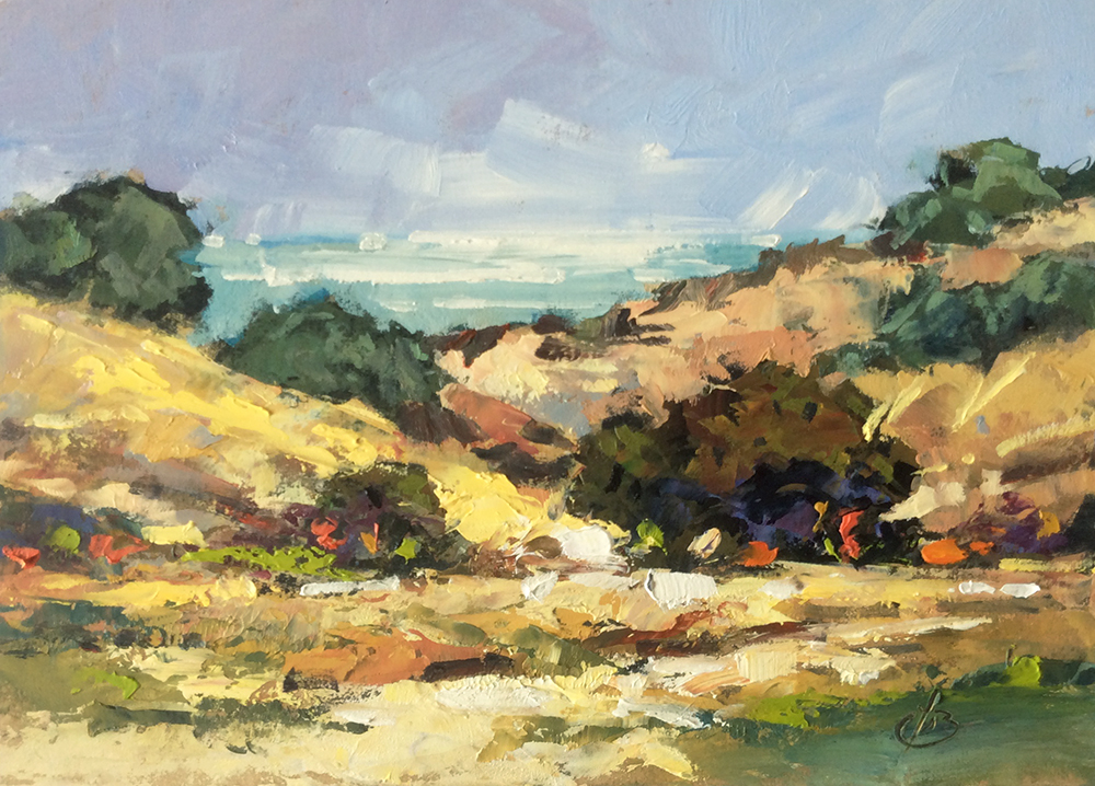 TOM BROWN FINE ART: CALIFORNIA IMPRESSIONIST, OAKS, HILLS, OCEAN by TOM ...