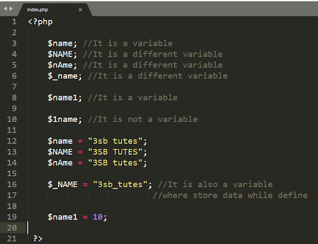 Variables In Php
