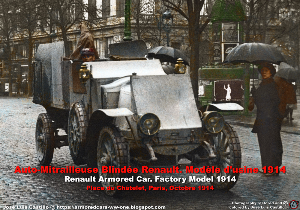 Armored Cars in the WWI: French Renault Armored Car. Factory Model 1914 ...