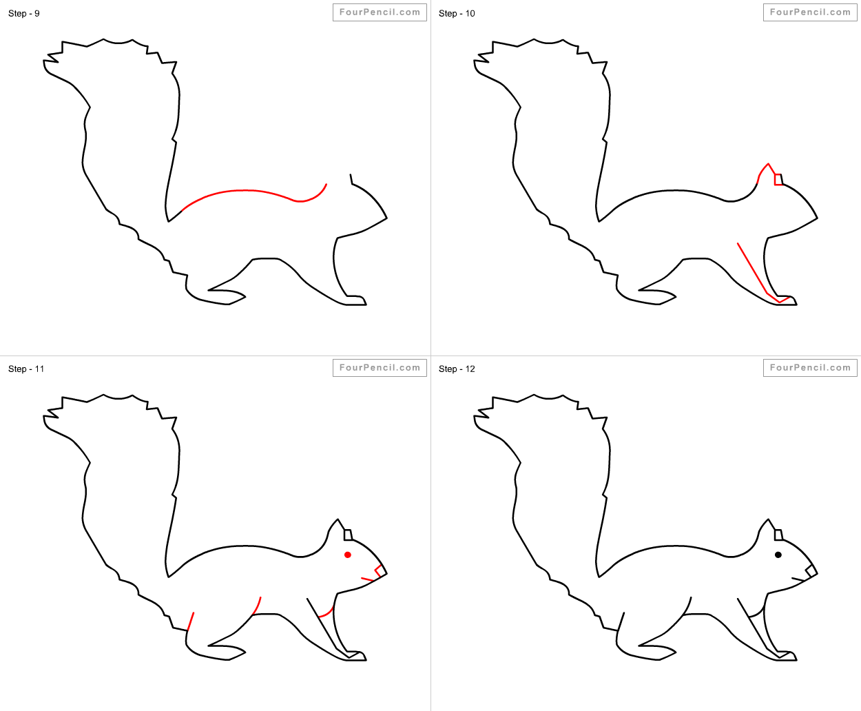 Fpencil How To Draw Squirrel For Kids Step By Step