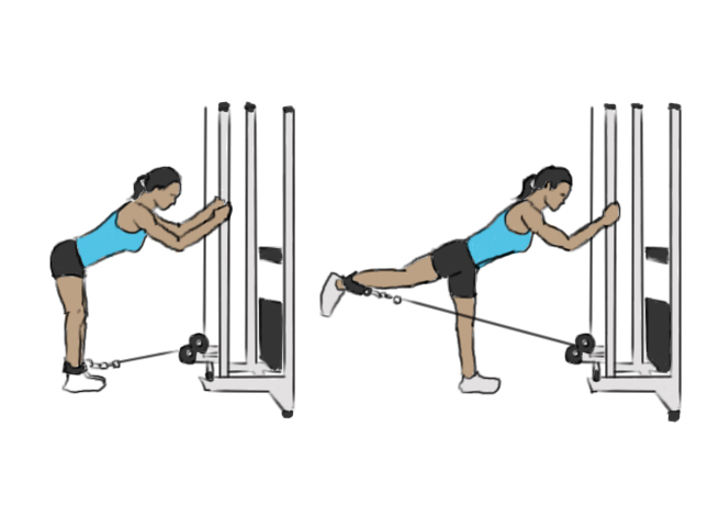 Patada atrás con polea - MIGUELWORKFIT