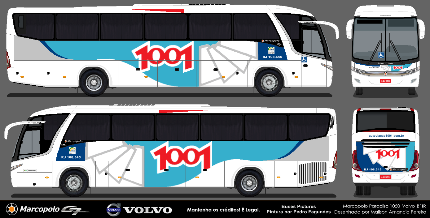 Desenhos de Onibus : Auto Viação 1001